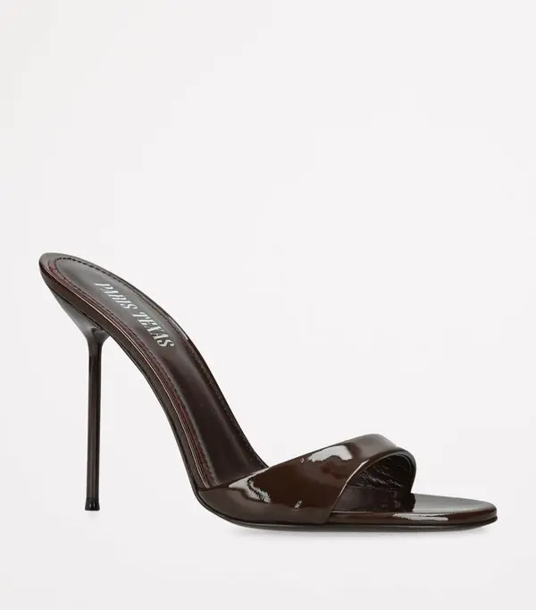Paris Texas Patent Leather Lidia High Heel Mules - Brown