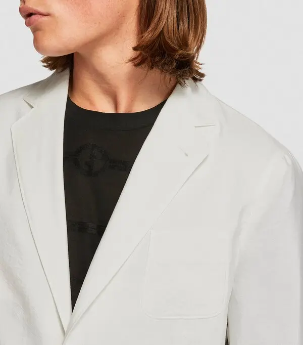 Giorgio Armani Silk-blend Single-breasted Blazer - White