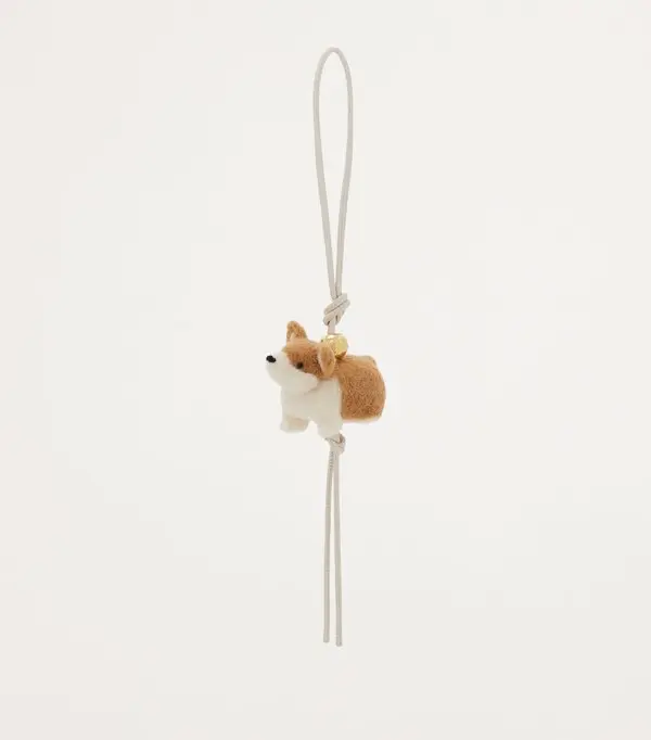 Loewe Felt Corgi Charm - White