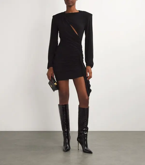 Paris Texas Croc-embossed Leather Knee-high Stiletto Boots