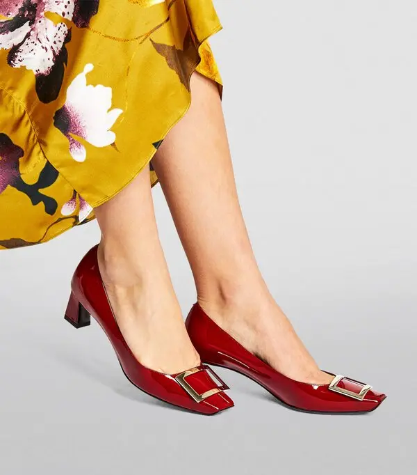ROGER VIVIER Belle Vivier Block Heel Pumps - Red