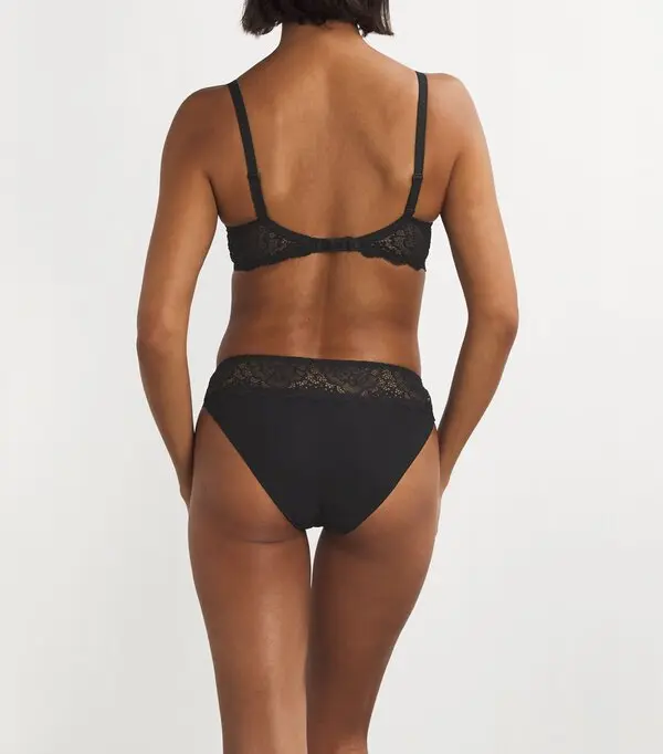 Simone Perele Lace Caresse Plunge Bra - Black