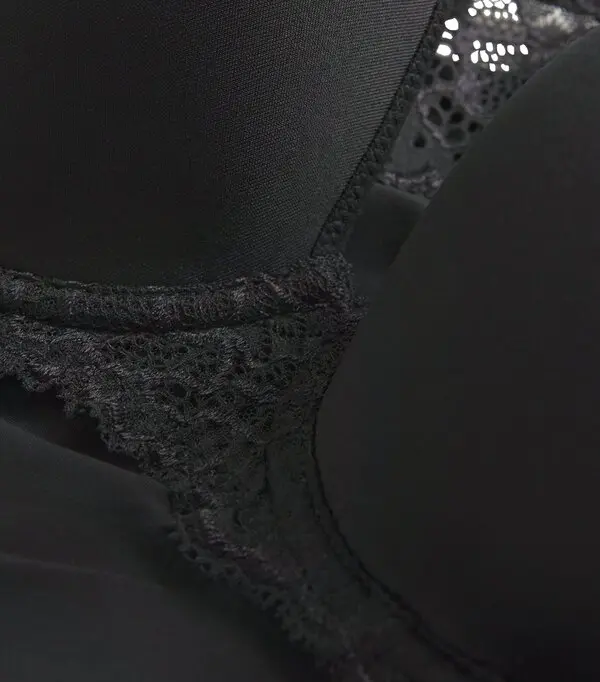 Simone Perele Lace Caresse Plunge Bra - Black