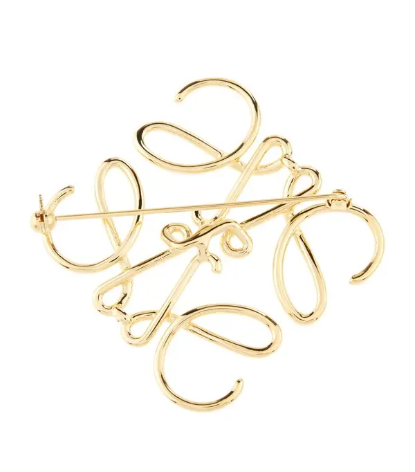 Loewe Anagram Brooch - Gold