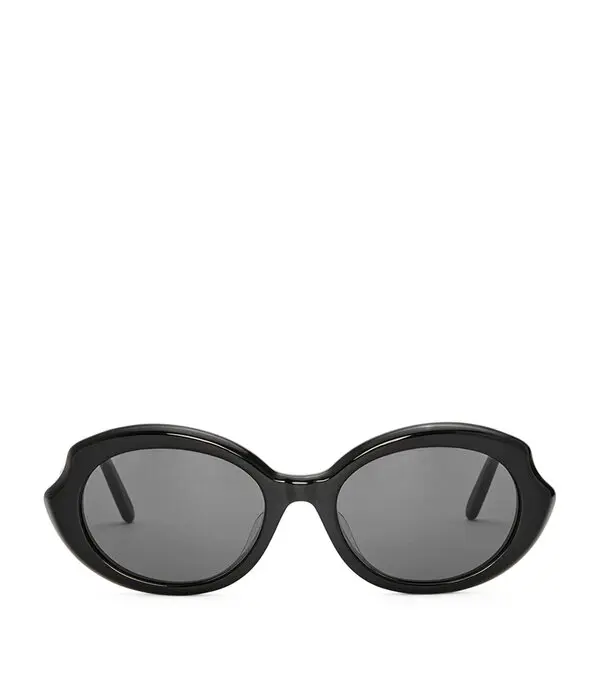 Loewe Thin Mini Oval Sunglasses - Black