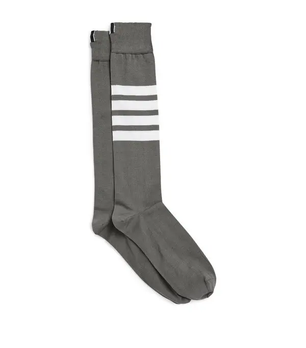 Thom Browne Cotton-blend Over-the-calf Socks - Grey