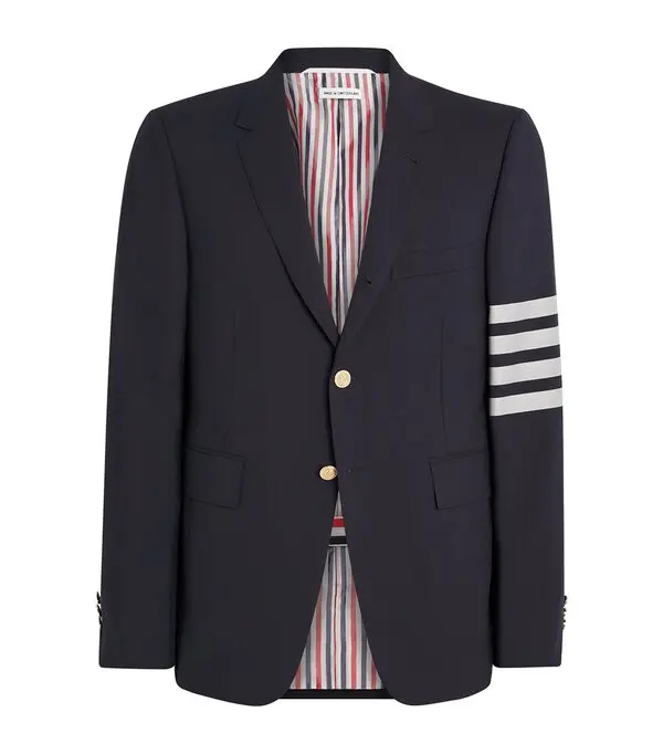 Thom Browne Wool 4-bar Stripe Blazer - Navy