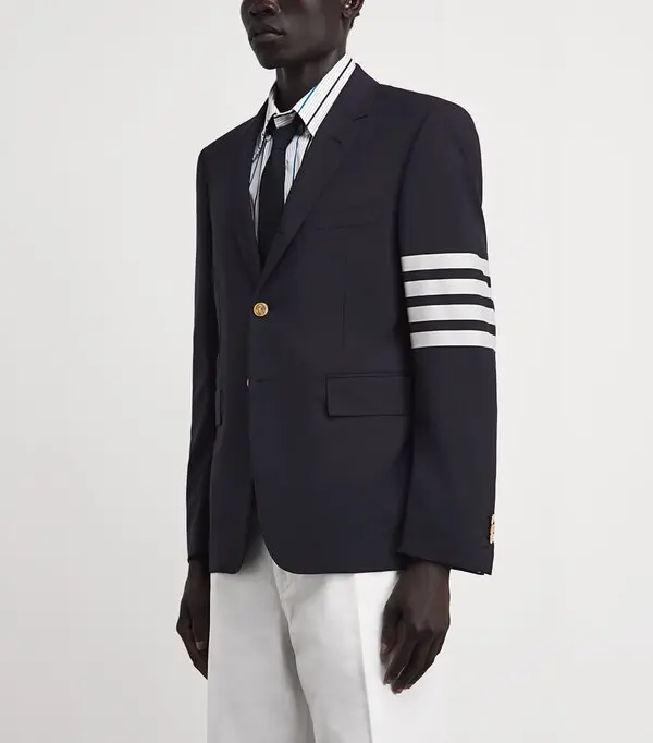Thom Browne Wool 4-bar Stripe Blazer - Navy