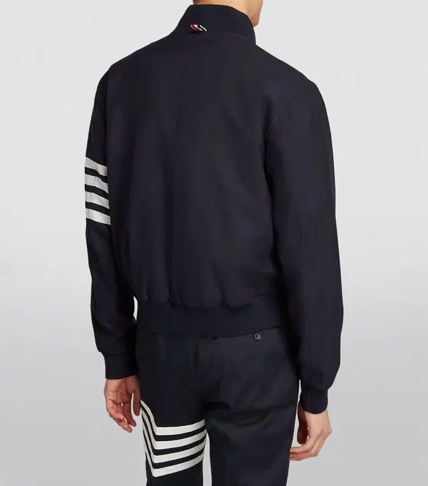 Thom Browne Wool 4-bar Stripe Bomber Jacket - Navy