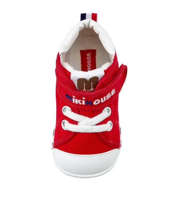 MIKI HOUSE High-top Velcro Sneakers - Red