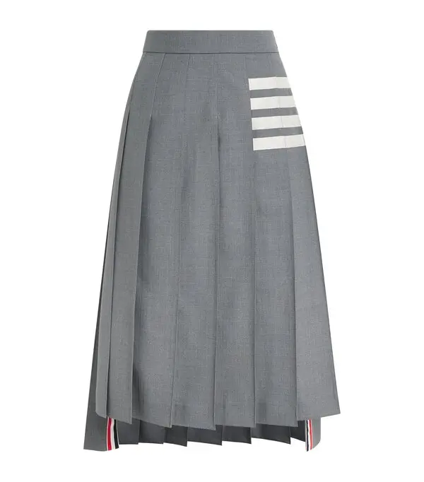 Thom Browne Pleated Midi Skirt - Grey