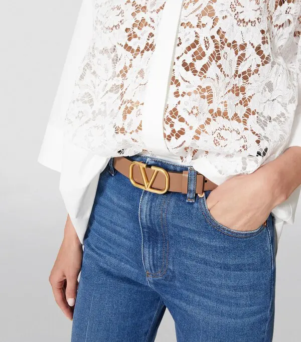 Valentino Garavani Reversible Vlogo Signature Belt - Brown