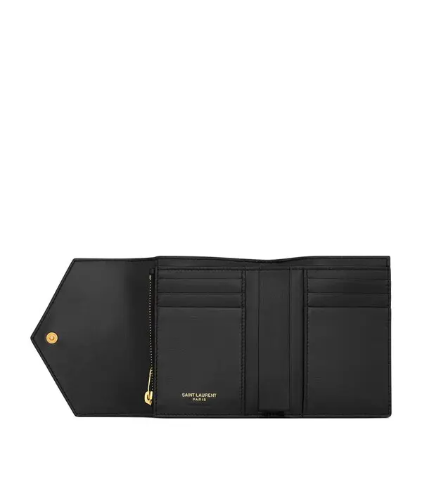 Saint Laurent Monogram Metalassé Trifold Wallet