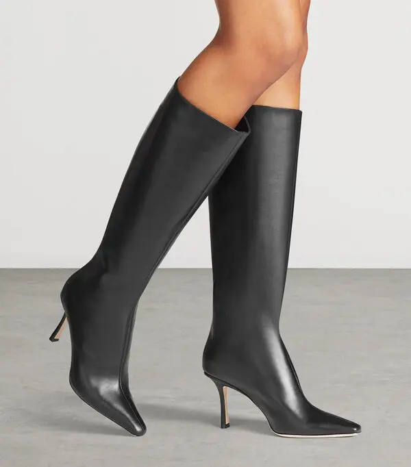 JIMMY CHOO Agathe 85 Leather Knee-high Boots