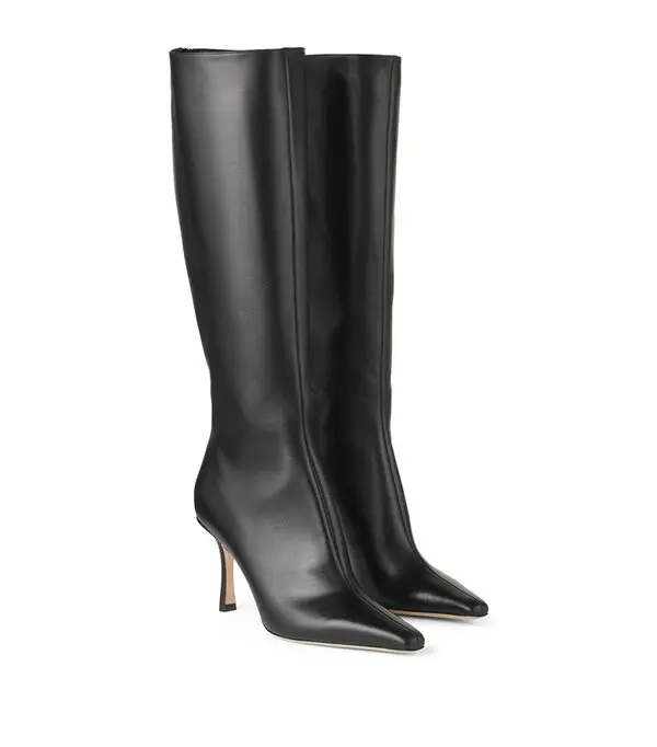 JIMMY CHOO Agathe 85 Leather Knee-high Boots