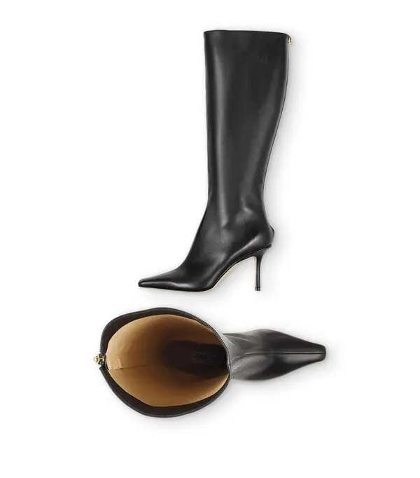 JIMMY CHOO Agathe 85 Leather Knee-high Boots