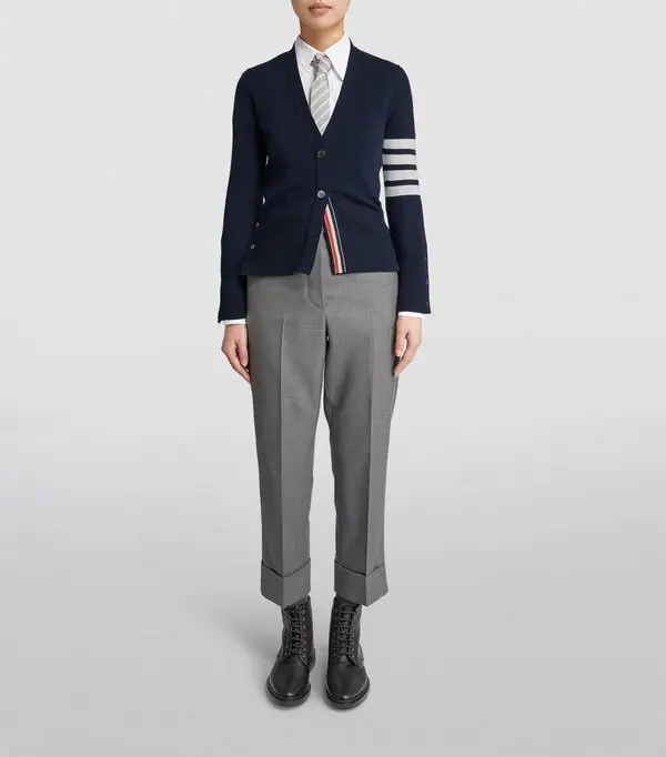 Thom Browne Cashmere 4-bar Cardigan - Navy