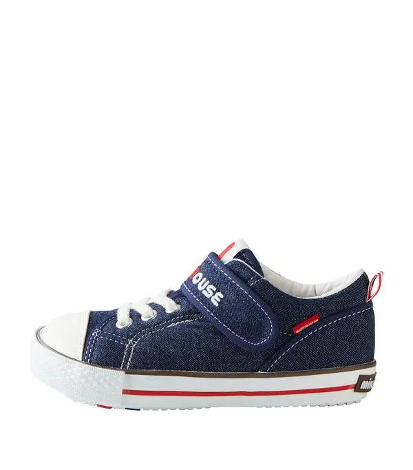 MIKI HOUSE Blue Denim Velcro Low-top Sneakers