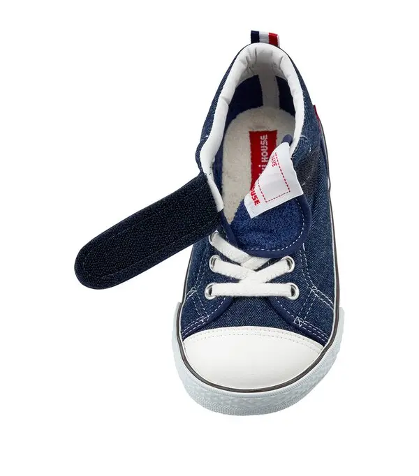 MIKI HOUSE Blue Denim Velcro Low-top Sneakers