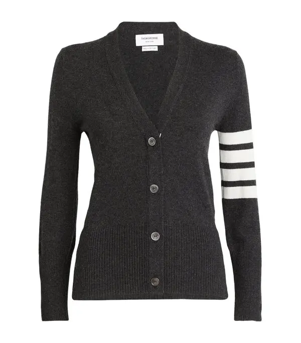 Thom Browne Four-bar Cashmere Cardigan - Grey