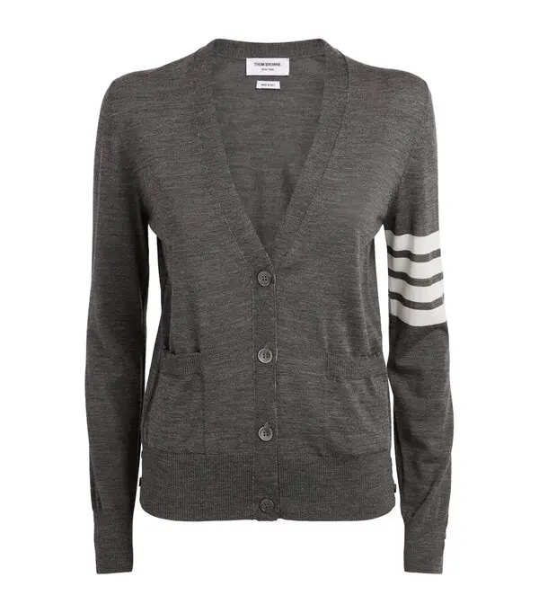 Thom Browne Relaxed Wool 4-bar Cardigan