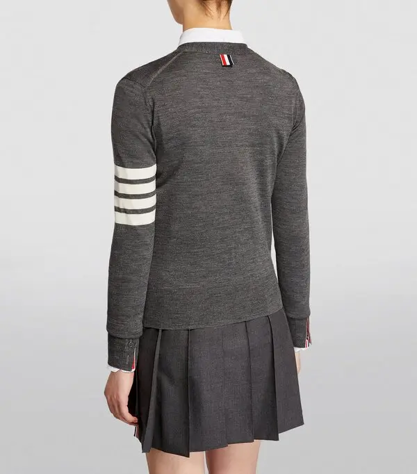 Thom Browne Relaxed Wool 4-bar Cardigan