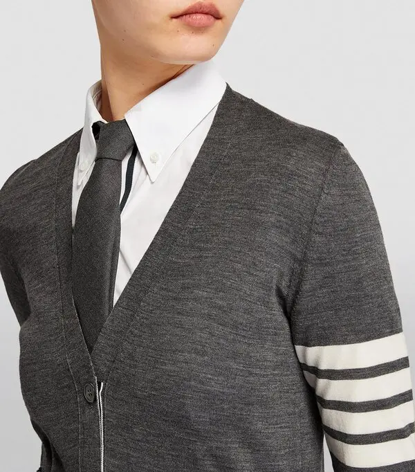 Thom Browne Relaxed Wool 4-bar Cardigan
