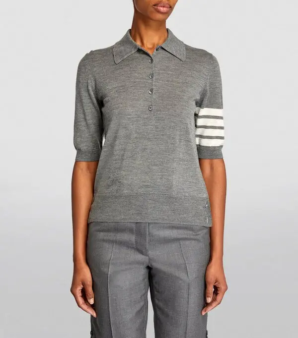 Thom Browne 4-bar Polo Shirt - Grey