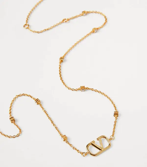 Valentino Garavani Vlogo Crystal-embellished Necklace