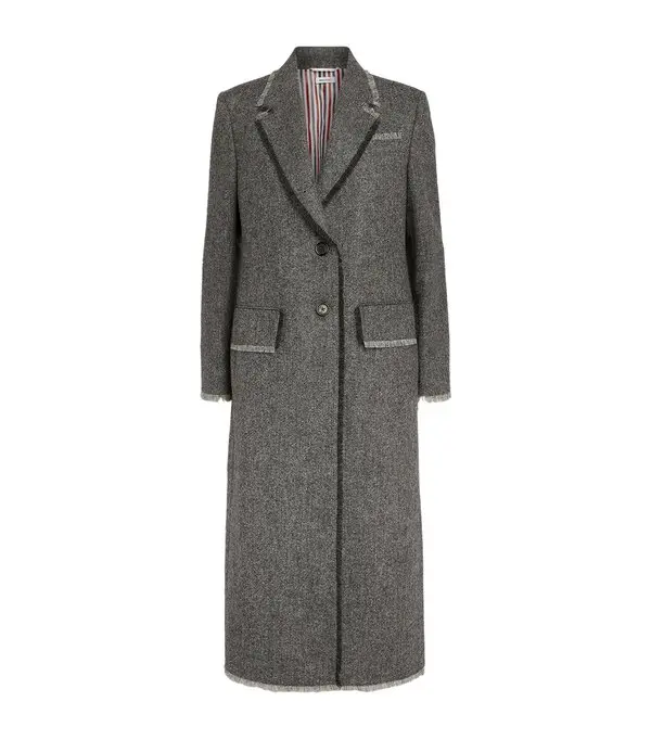 Thom Browne Wide Lapel Overcoat - Grey