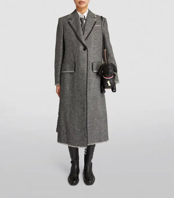 Thom Browne Wide Lapel Overcoat - Grey