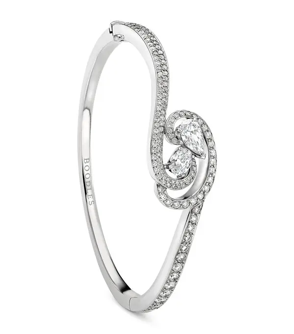 BOODLES Platinum And Diamond Bangle - Silver