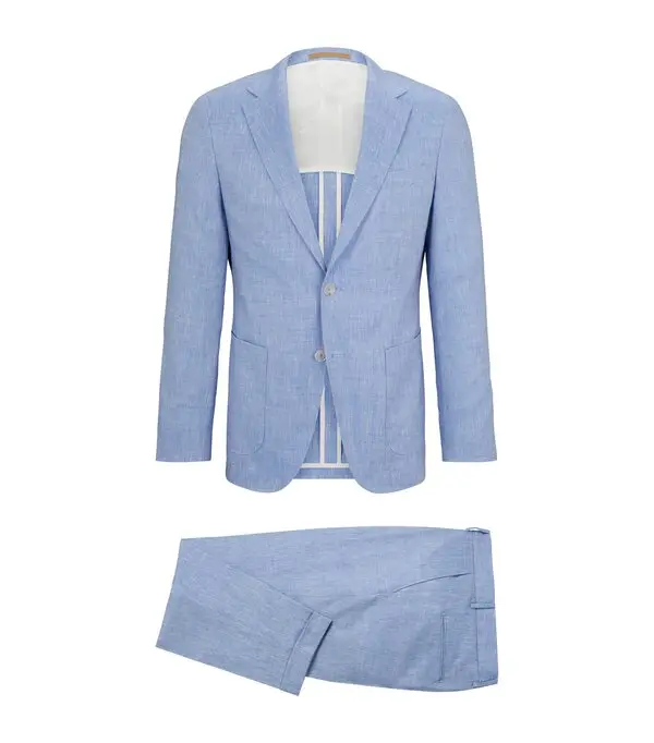 BOSS Linen-wool 2-piece Suit - Blue