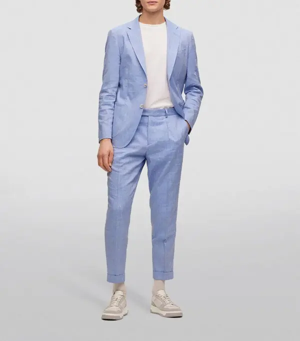 BOSS Linen-wool 2-piece Suit - Blue