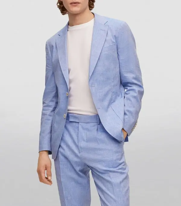 BOSS Linen-wool 2-piece Suit - Blue