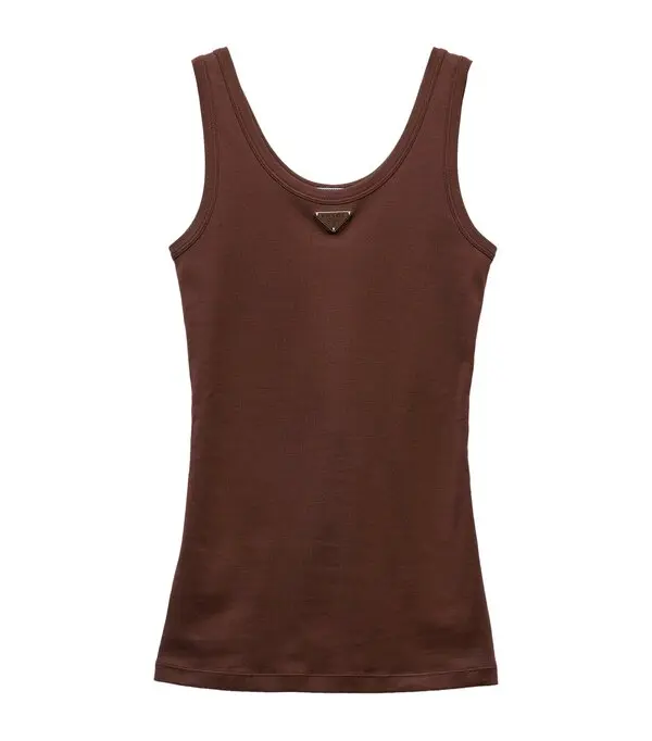 Prada Ribbed Triangle Tank Top