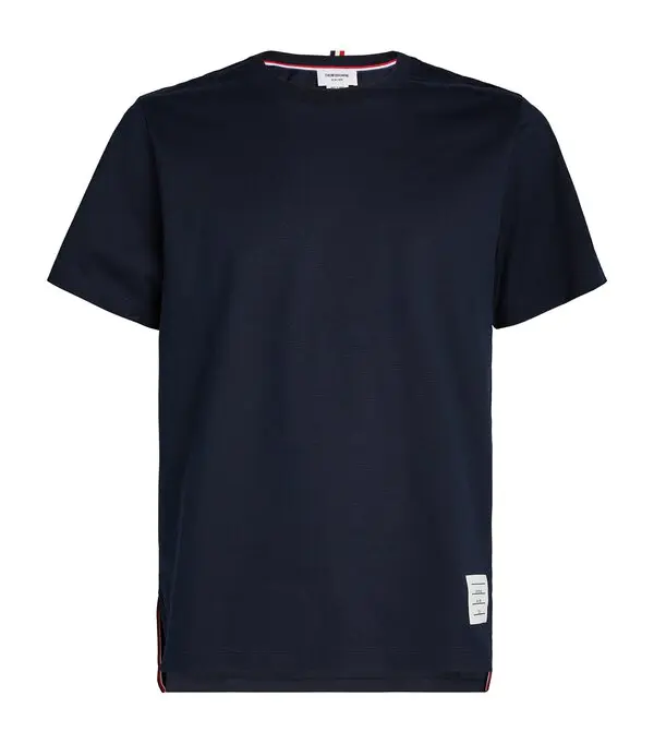 Thom Browne Cotton Name Tag T-shirt - Navy