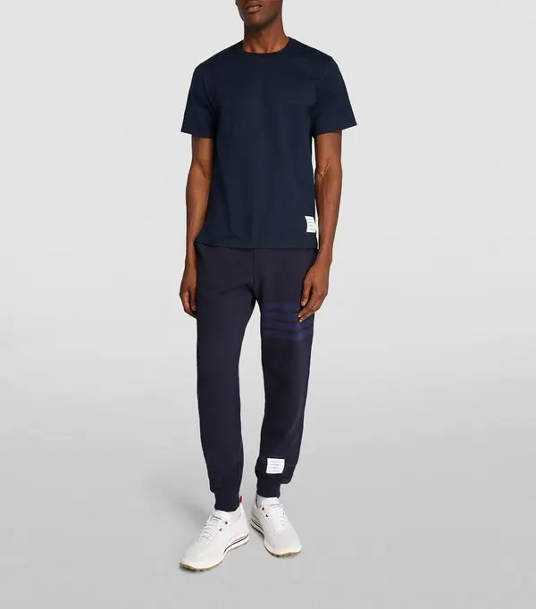 Thom Browne Cotton Name Tag T-shirt - Navy