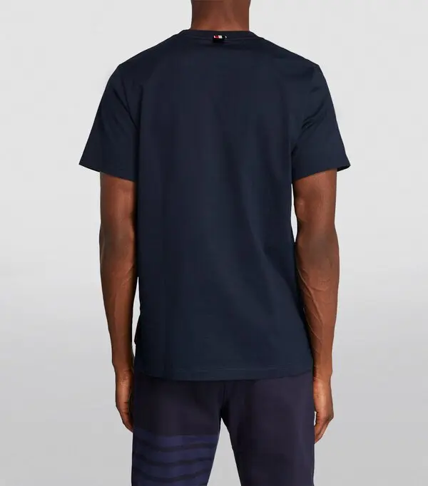 Thom Browne Cotton Name Tag T-shirt - Navy