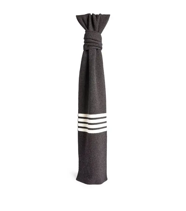Thom Browne Cashmere 4-bar Scarf - Grey