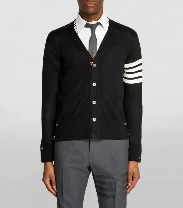 Thom Browne Merino Wool 4-bar Cardigan