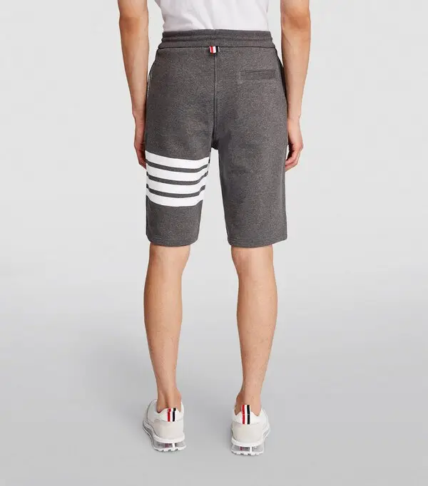 Thom Browne Four-stripe Cotton Shorts - Grey