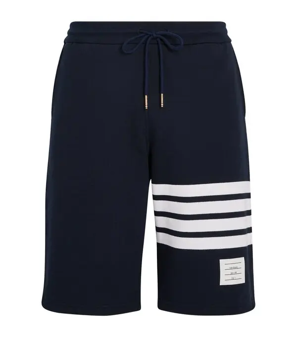 Thom Browne Four-stripe Cotton Shorts - Navy