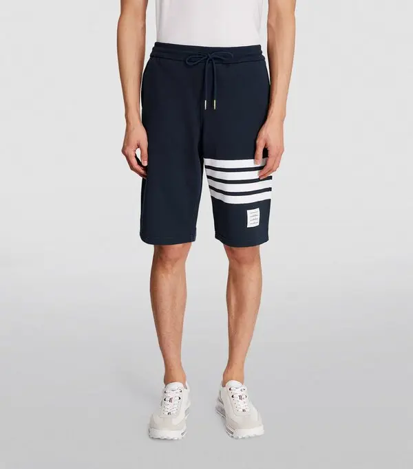 Thom Browne Four-stripe Cotton Shorts - Navy
