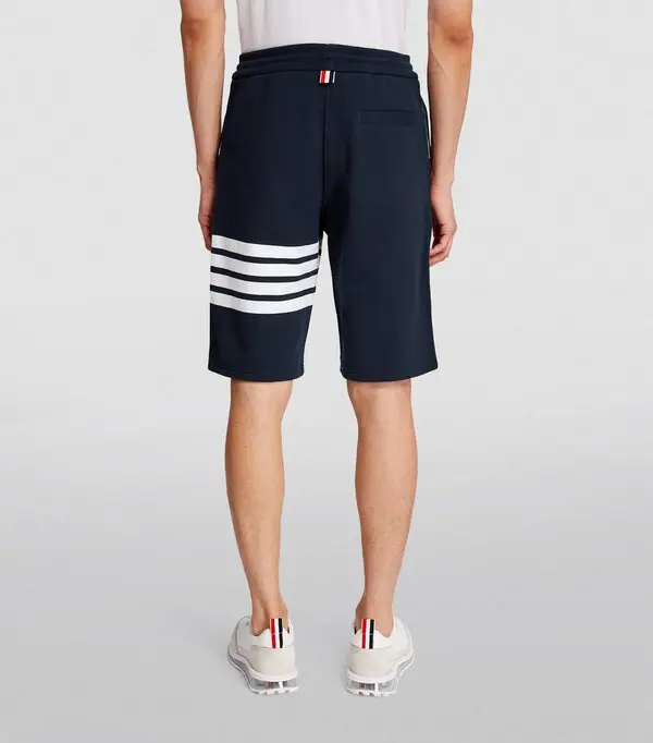 Thom Browne Four-stripe Cotton Shorts - Navy