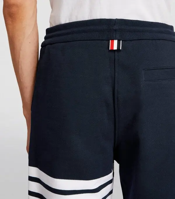 Thom Browne Four-stripe Cotton Shorts - Navy