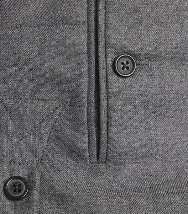 Thom Browne Wool Tailored Trousers With Tricolour Stripes - Grey