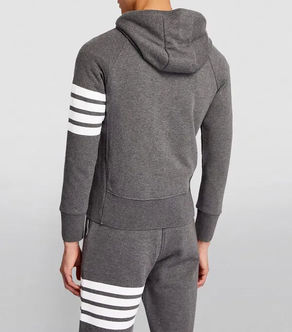 Thom Browne Four-stripe Zip-up Hoodie - Grey