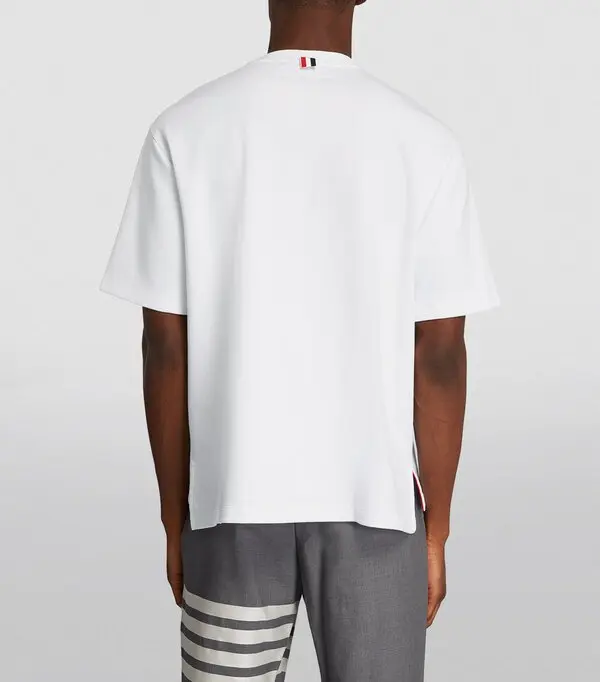 Thom Browne Oversized Tricolour Pocket T-shirt - White