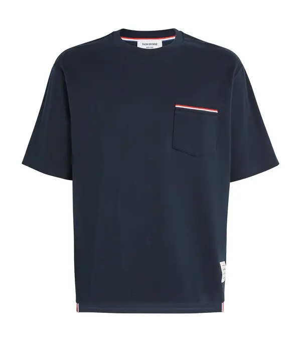 Thom Browne Cotton Oversized T-shirt - Navy